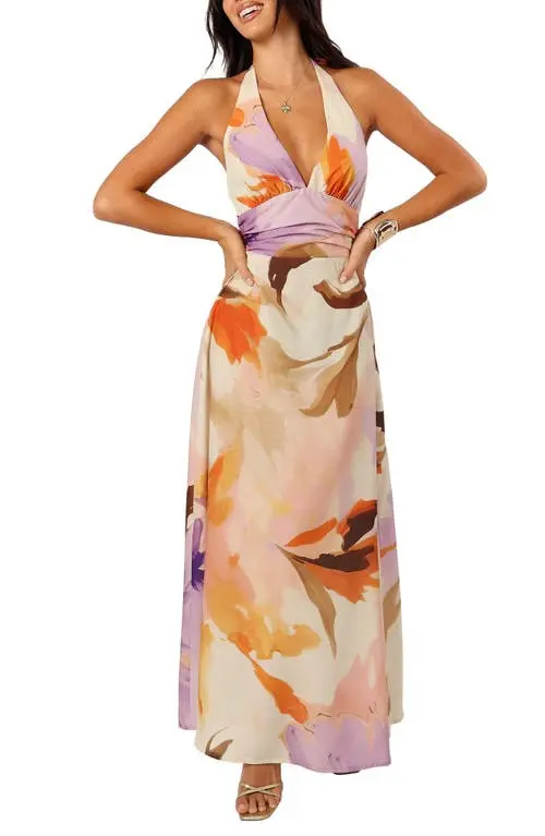 PETAL & PUP Marie Floral Halter Maxi Dress