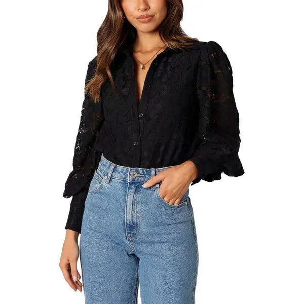 PETAL & PUP Tadeo Floral Lace Shirt