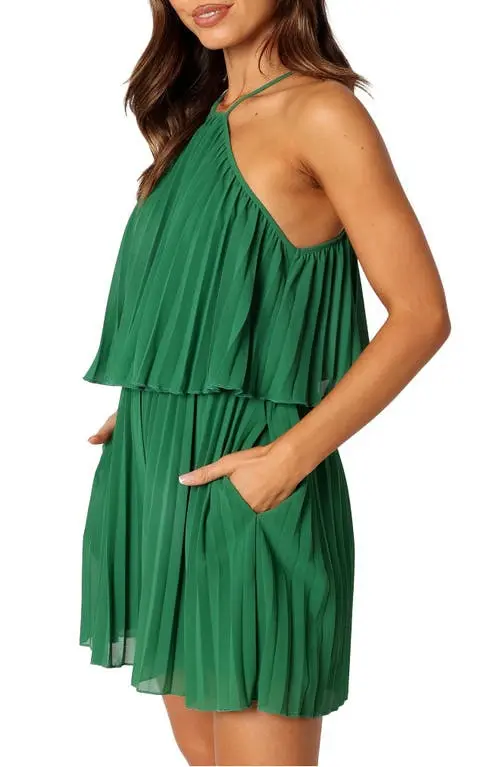 PETAL & PUP Magnolia Pleated Romper - Green