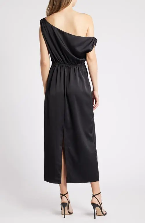 sam edelman satin dress Sam Edelman Women's Side Ruched Satin Maxi Dress - Black