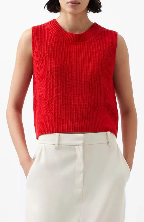 French Connection Mozart Crop Sweater Vest - 60-mars Red