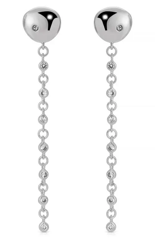 Ettika Crystal Drop Earrings - Rhodium/ Silver