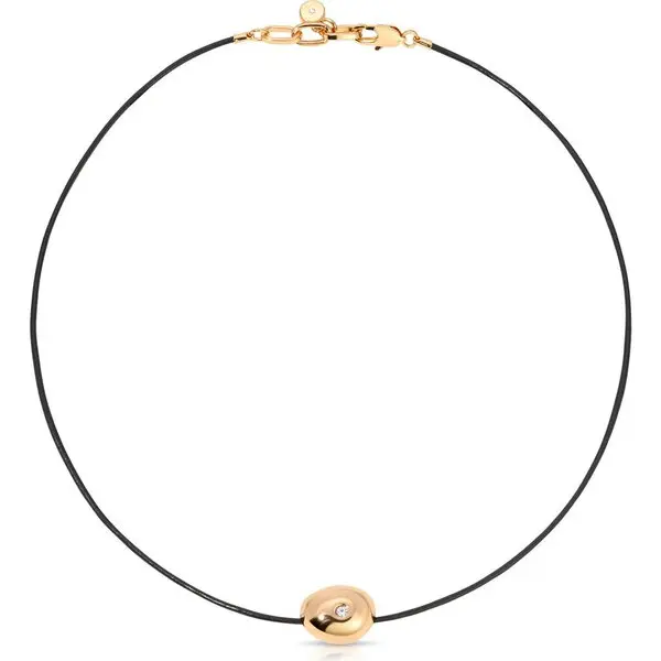 Ettika Pebble Bead Leather Necklace - Gold