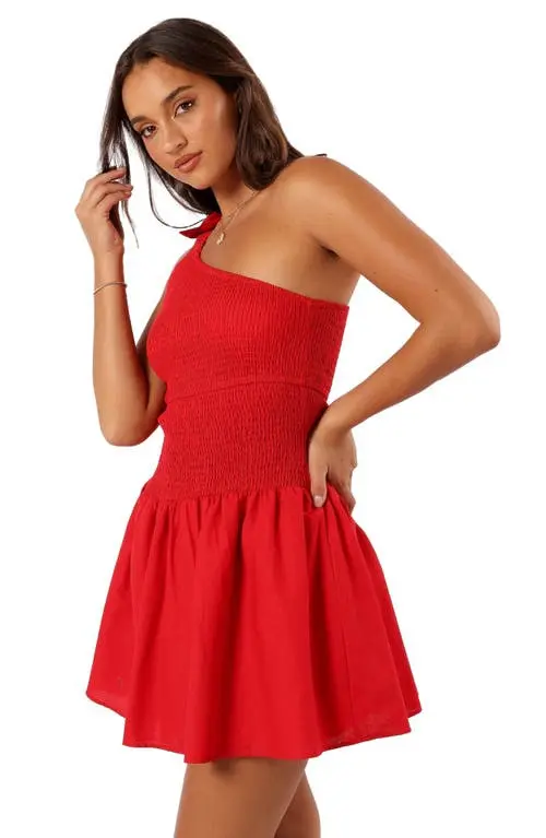 PETAL & PUP Allison One-shoulder Mini Dress