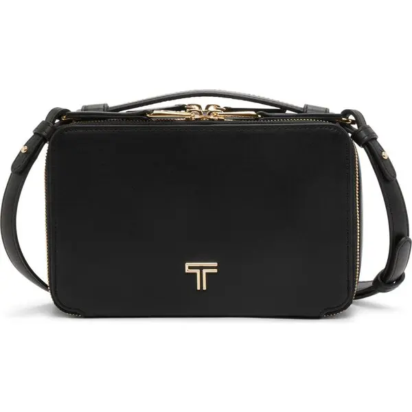 Tumi Myla Leather Crossbody Bag - Black/ Light Gold