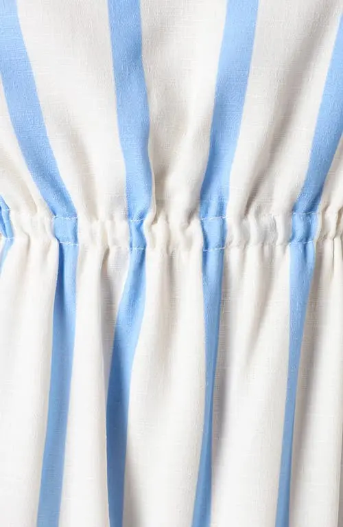 PETAL & PUP Evelin Stripe Cutout Midi Dress - Blue Stripe