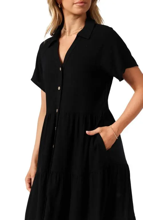 PETAL & PUP Natalya Linen Midi Shirt Dress
