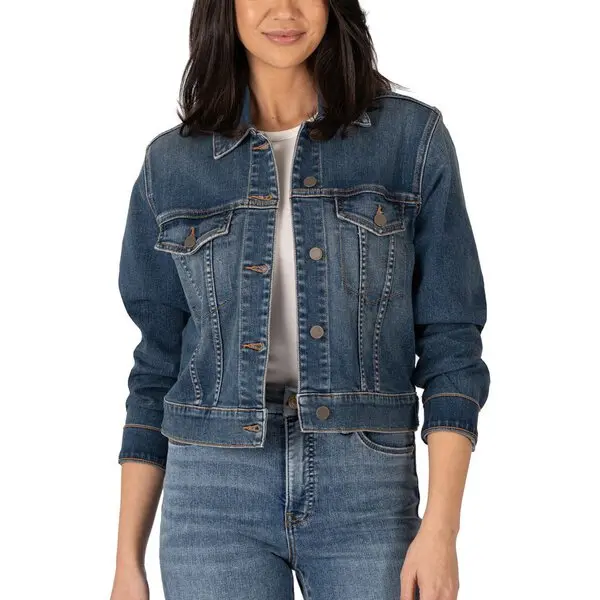 Kut From The Kloth Julia Crop Denim Trucker Jacket - Main