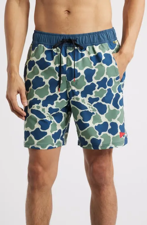 FLORENCE Standard Issue Water Repellent Swim Trunks - Blue Camo