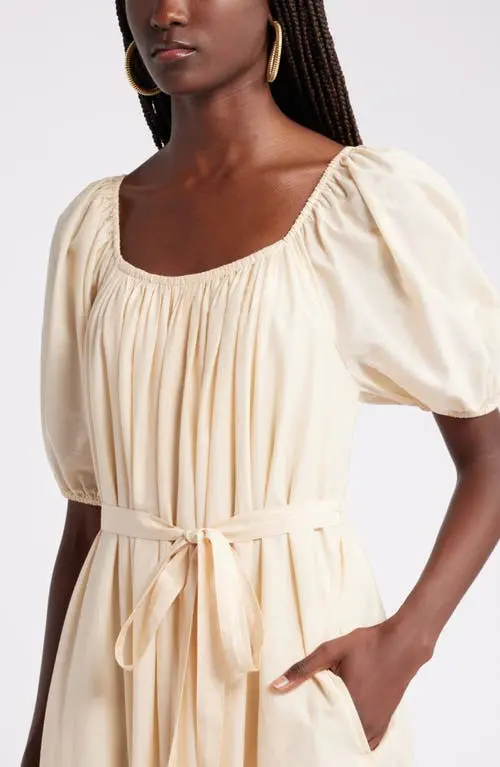 Nordstrom Tiered Blouson Sleeve Cotton & Silk Maxi Dress In Beige Beach -  55% Off | Editorialist