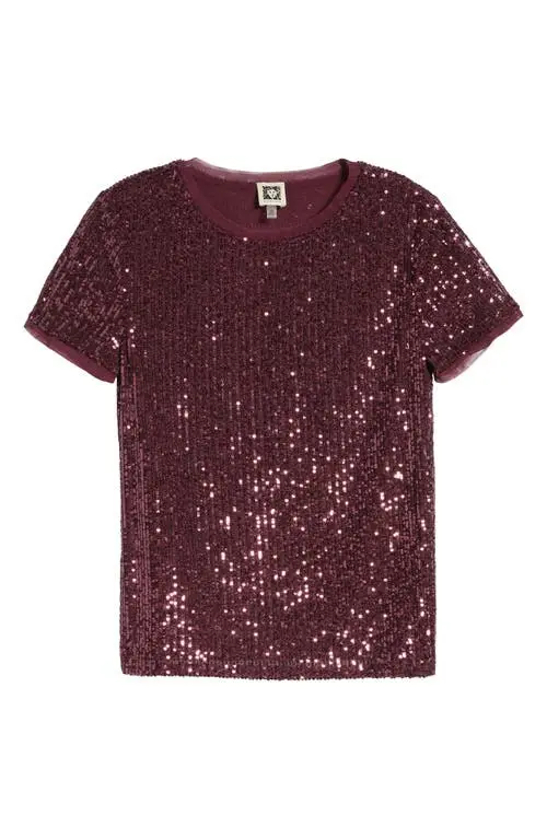 Anne Klein Sequin Embellished Mesh T-shirt