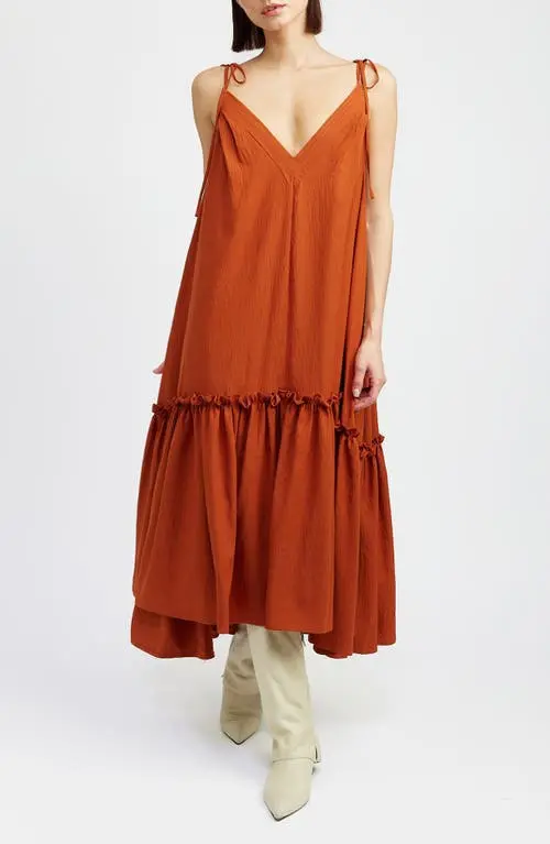En Saison Itzel Tiered Midi Dress In Sienna - 70% Off | Editorialist