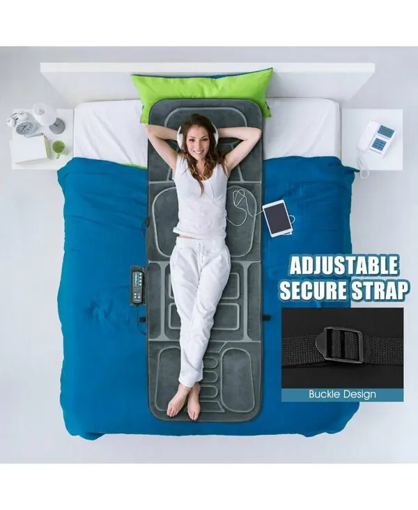 SLICKBLUE Foldable Massage Mat With Heat And 10 Vibration Motors