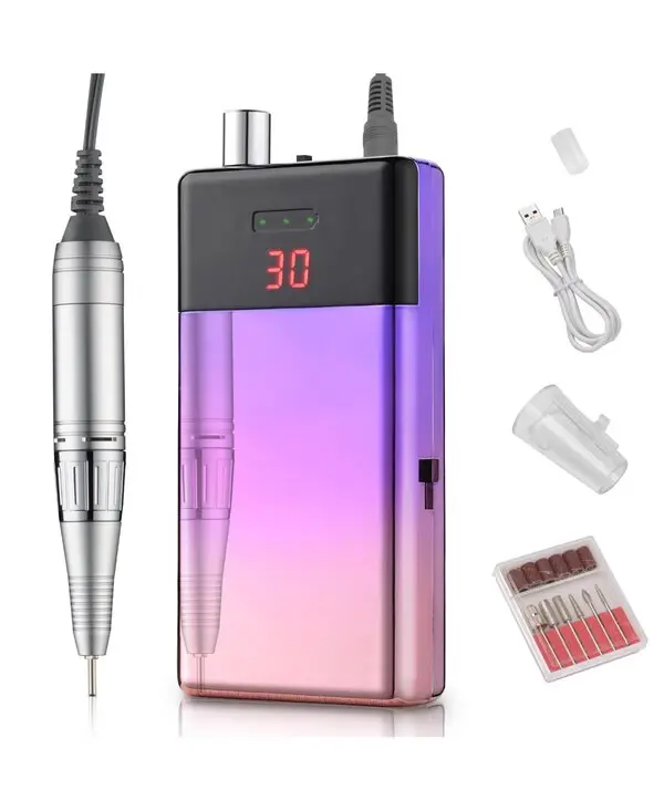 BYOOTIQUE Portable Rechargeable Electric Nail Drill Machine Kit For Acrylic Nail - Natrual