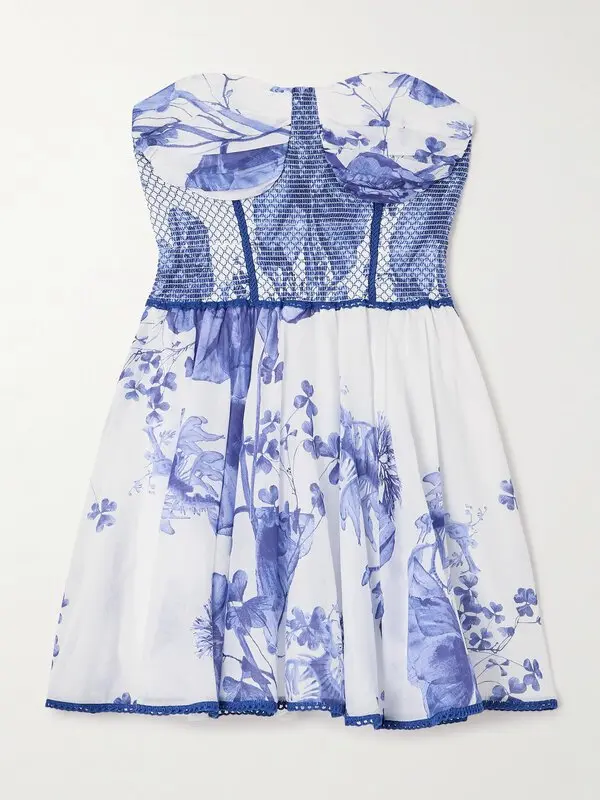 charo ruiz blue and white dress KYLA