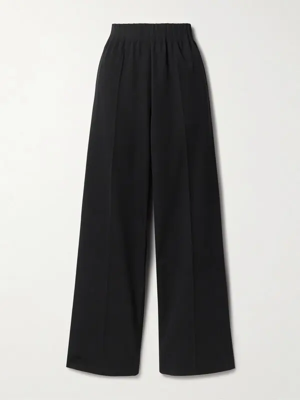FFORME Maud Cotton And Wool-blend Twill Wide-leg Pants - Black