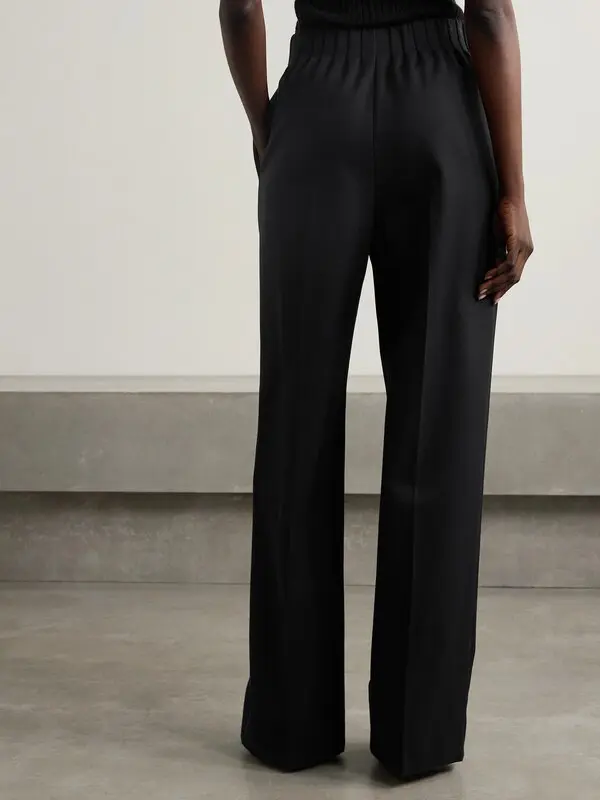 FFORME Maud Cotton And Wool-blend Twill Wide-leg Pants - Black