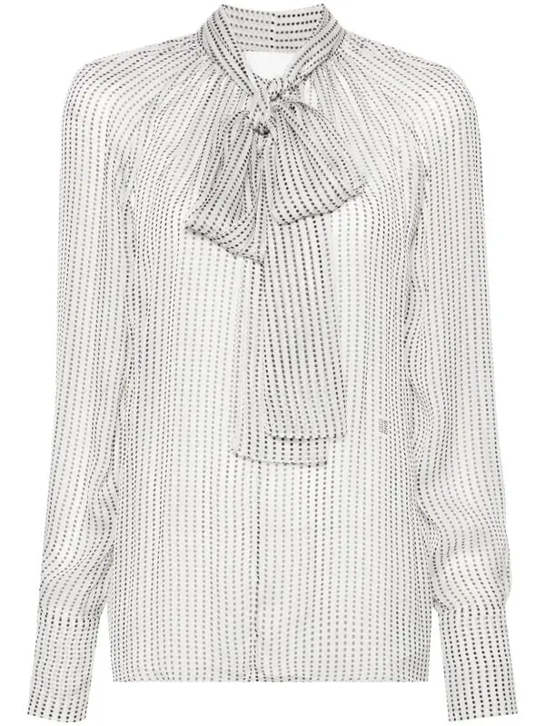 Givenchy Polka-dot Silk Blouse - White