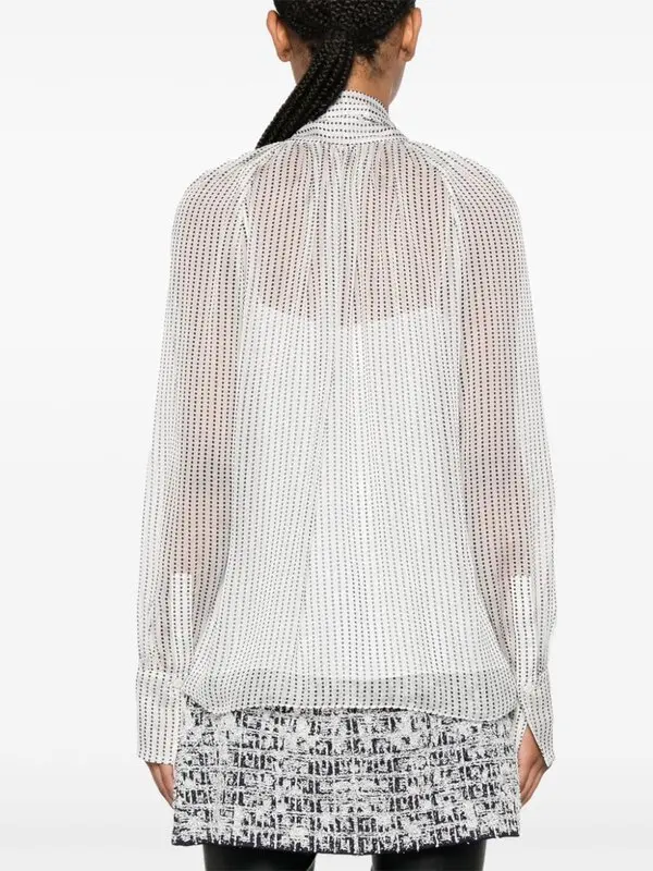 Givenchy Polka-dot Silk Blouse - White