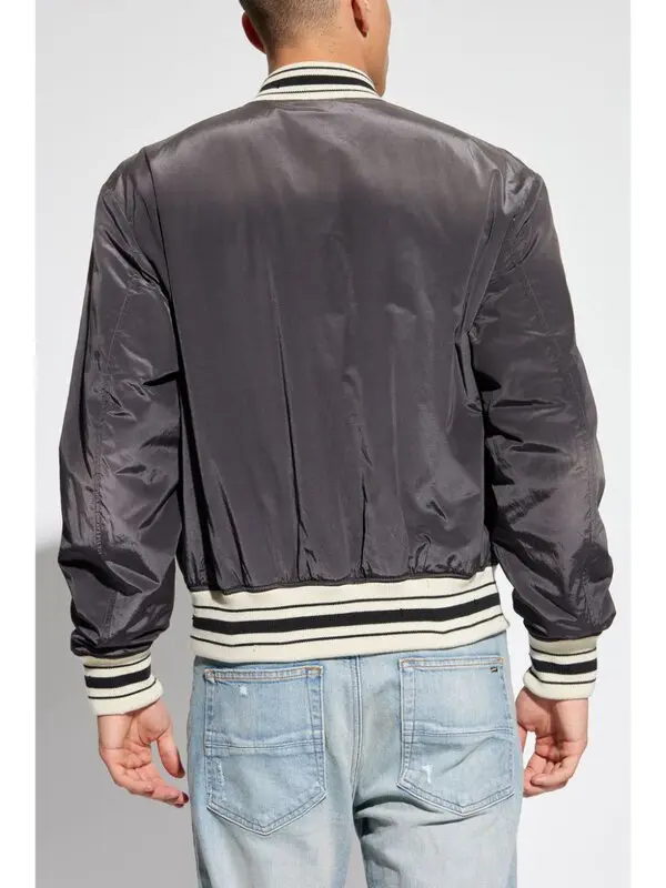 Amiri Logo-embroidered Bomber Jacket - Grey