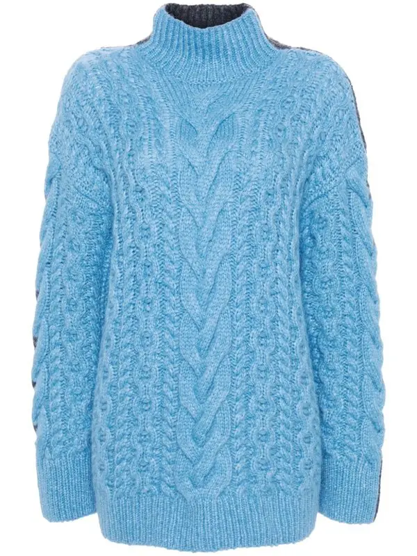 Stella McCartney Two-tone Cable-knit Jumper - Blue
