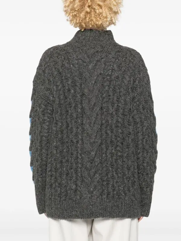 Stella McCartney Two-tone Cable-knit Jumper - Blue