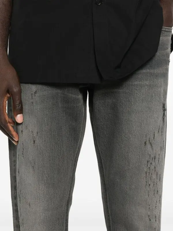 Givenchy Logo-plaque Distressed Straight Jeans
