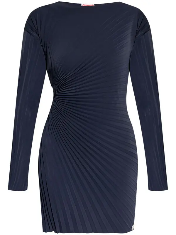 Kenzo Pleated Long-sleeve Dress - Blue