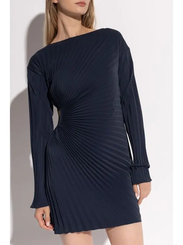 Kenzo Pleated Long-sleeve Dress - Blue