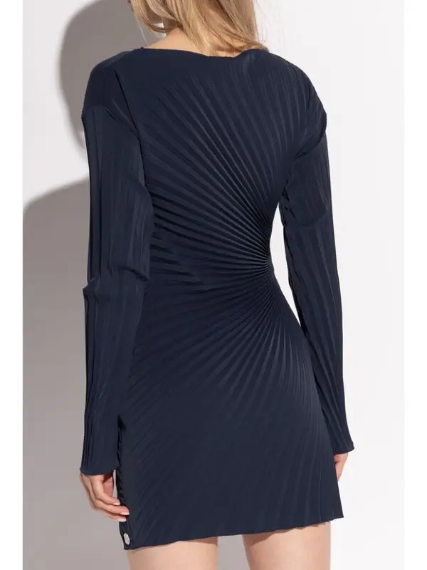 Kenzo Pleated Long-sleeve Dress - Blue