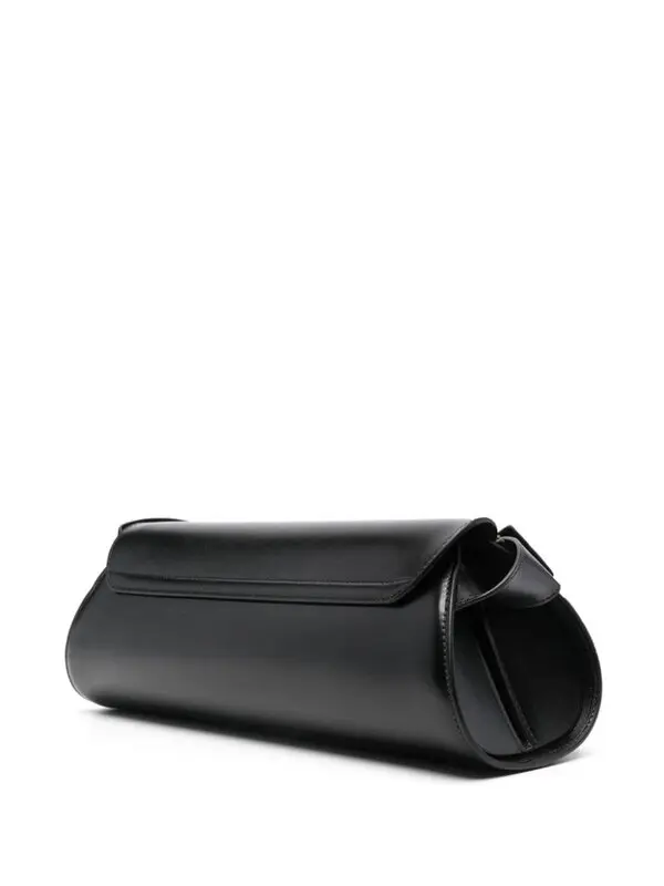 JIL SANDER Large Cannolo Leather Shoulder Bag - Black