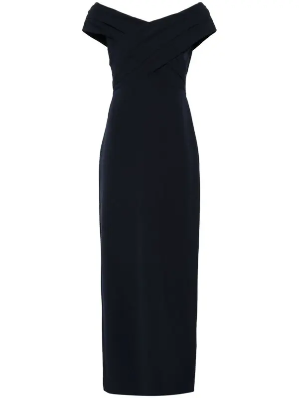 Ralph Lauren Off-shoulder Crepe Gown