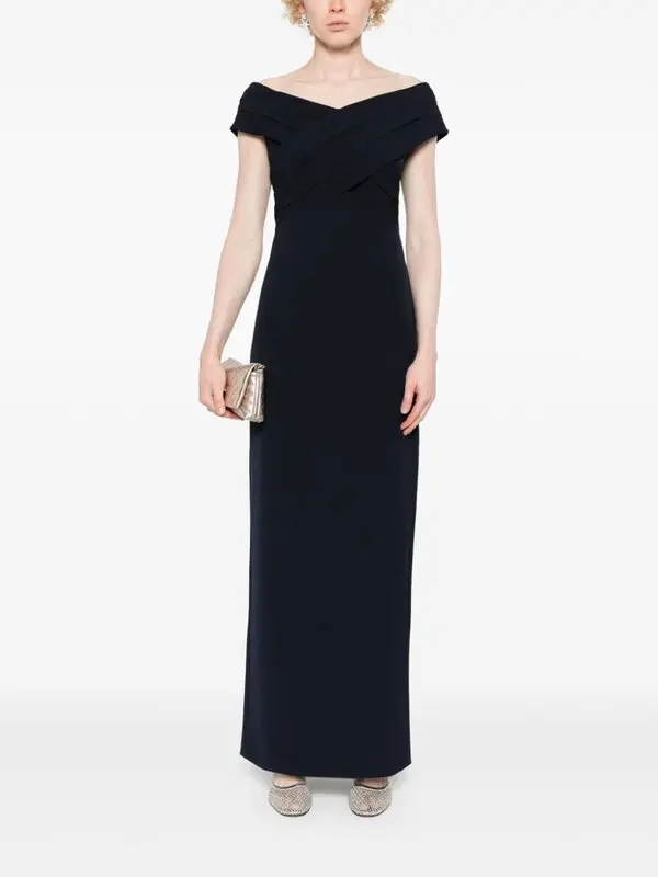 Ralph Lauren Off-shoulder Crepe Gown