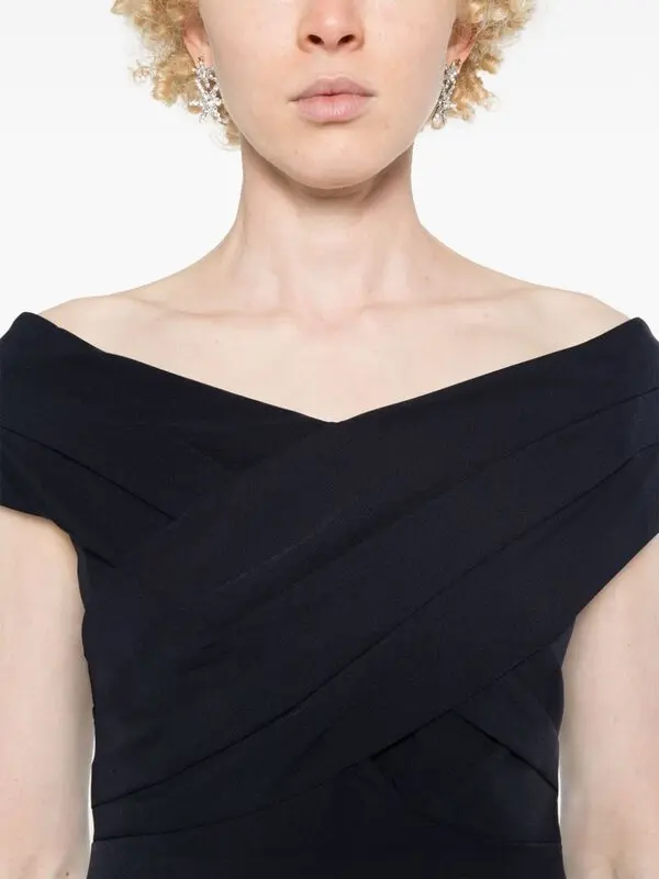 Ralph Lauren Off-shoulder Crepe Gown