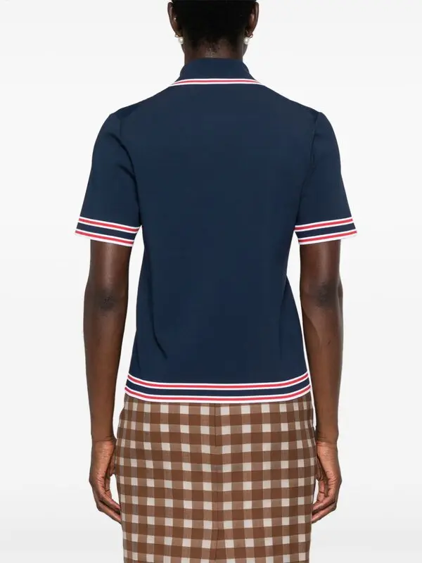 Gucci Striped-edge Ribbed Polo Top