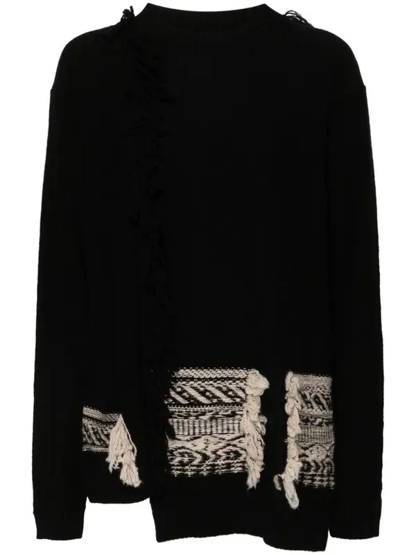 Y’s Fringed Asymmetric Jumper