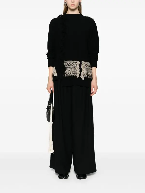 Y’s Fringed Asymmetric Jumper