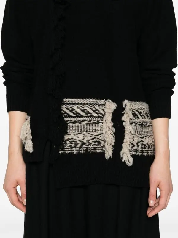 Y’s Fringed Asymmetric Jumper