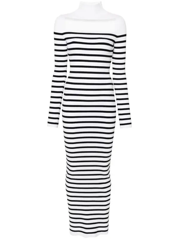 JEAN PAUL GAULTIER Striped Ribbed Maxi Dress
