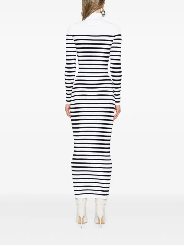 JEAN PAUL GAULTIER Striped Ribbed Maxi Dress