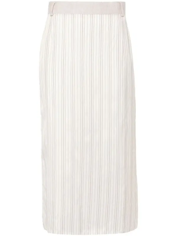 BETTTER X Zegna Striped Midi Skirt - Neutrals