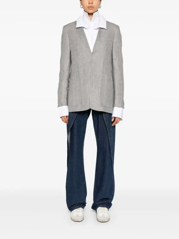 BETTTER X Zegna Collarless V-neck Blazer