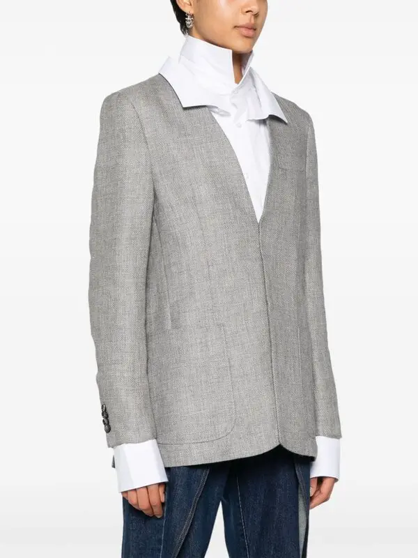BETTTER X Zegna Collarless V-neck Blazer