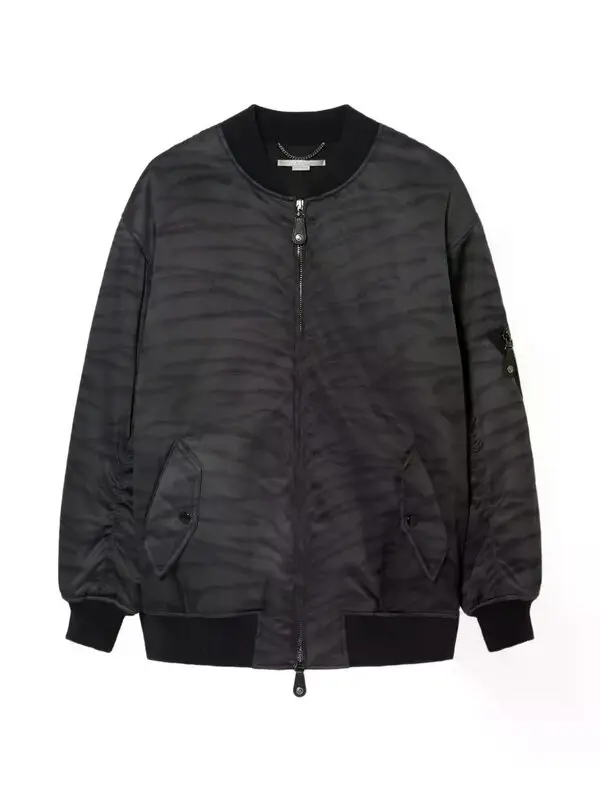 Stella McCartney Tiger-print Bomber Jacket - Black