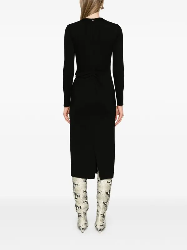 Giorgio Armani Long-sleeve Midi Dress - Black