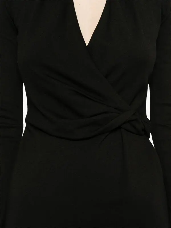 Giorgio Armani Long-sleeve Midi Dress - Black