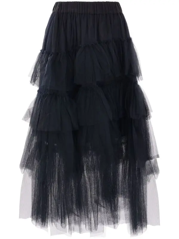 Simone Rocha Tulle Midi Skirt - Black