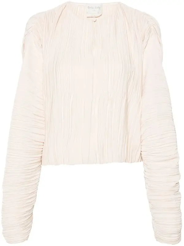 FORTE_FORTE Long-sleeve Pleated Blouse
