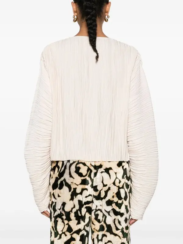 FORTE_FORTE Long-sleeve Pleated Blouse