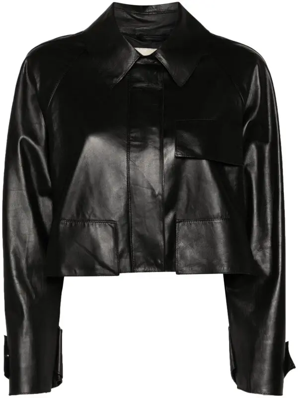 TELA Cropped Leather Jacket